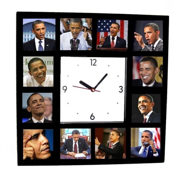 Wall Decor | Barack Obama Clock With 12 Pictures | Poshmark